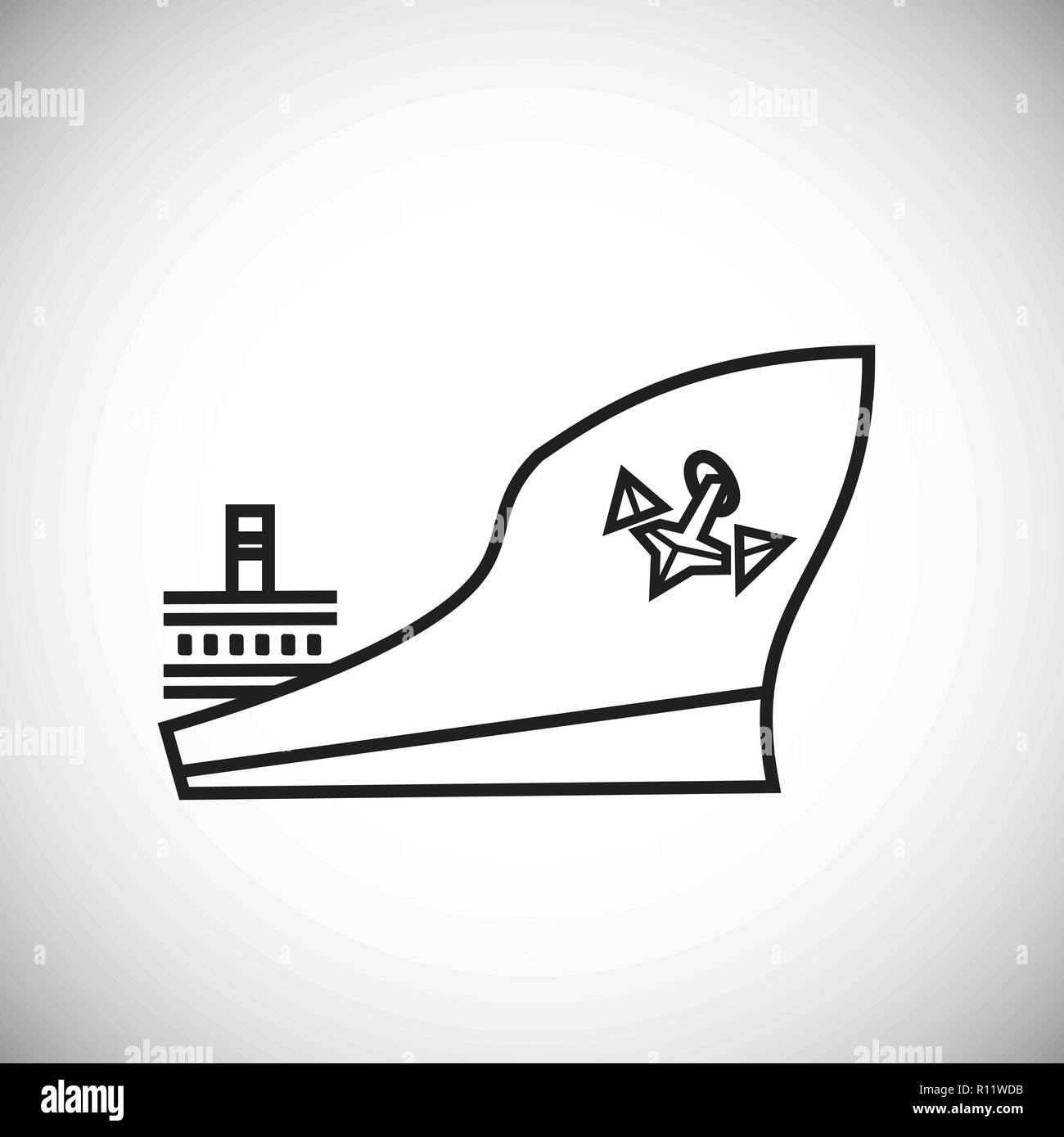 Cargo ship thin line on white background Stock Vector Image & Art - Alamy