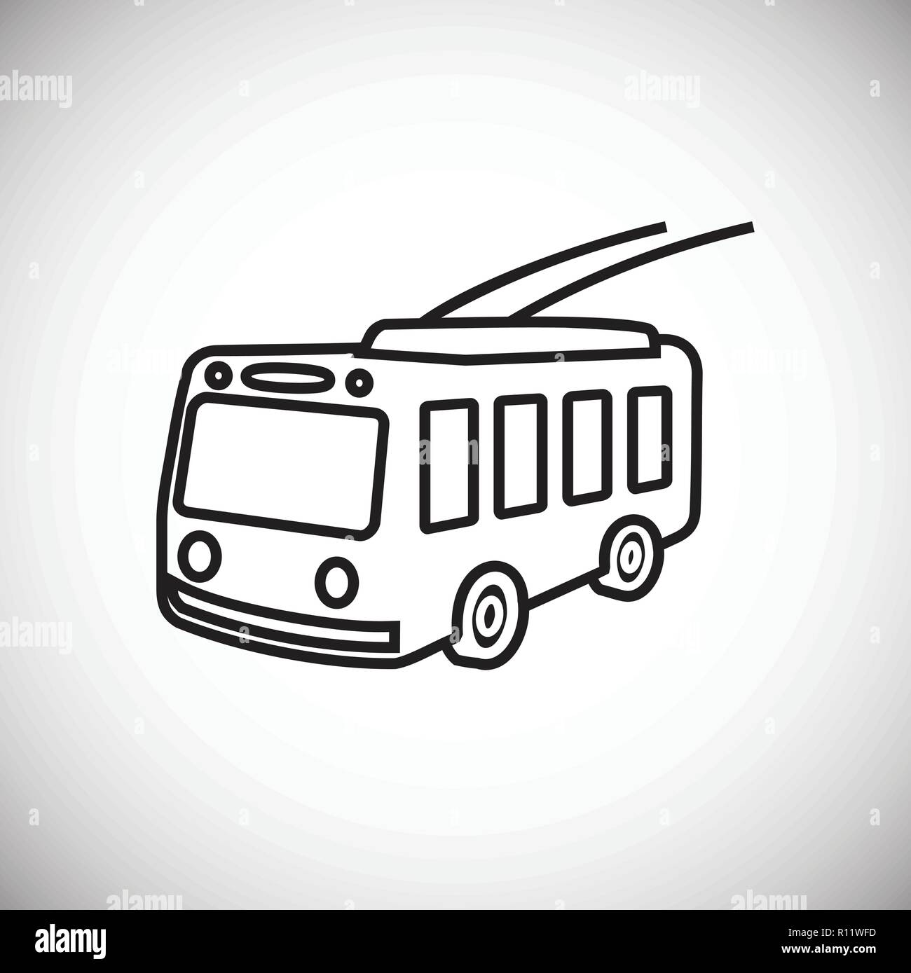Trolley bus thin line on white background Stock Vector Image & Art - Alamy