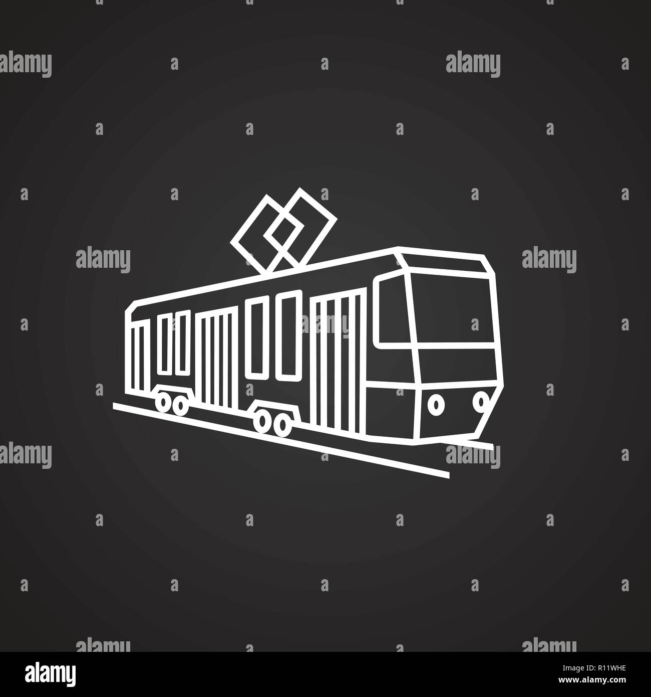 Tram thin line on black background Stock Vector Image & Art - Alamy