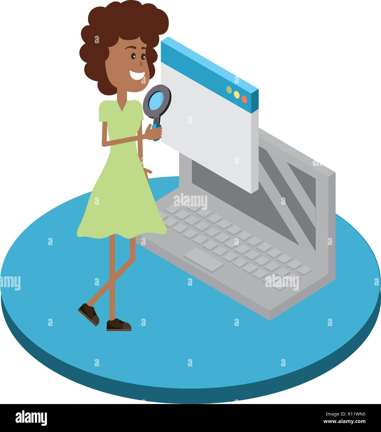 Woman on internet Stock Vector Image & Art - Alamy