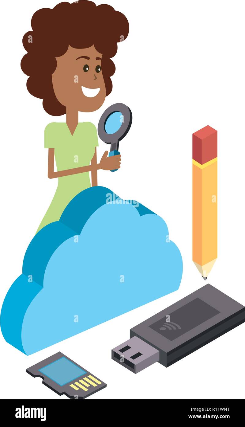 woman and technology isometric Stock Vector Image & Art - Alamy