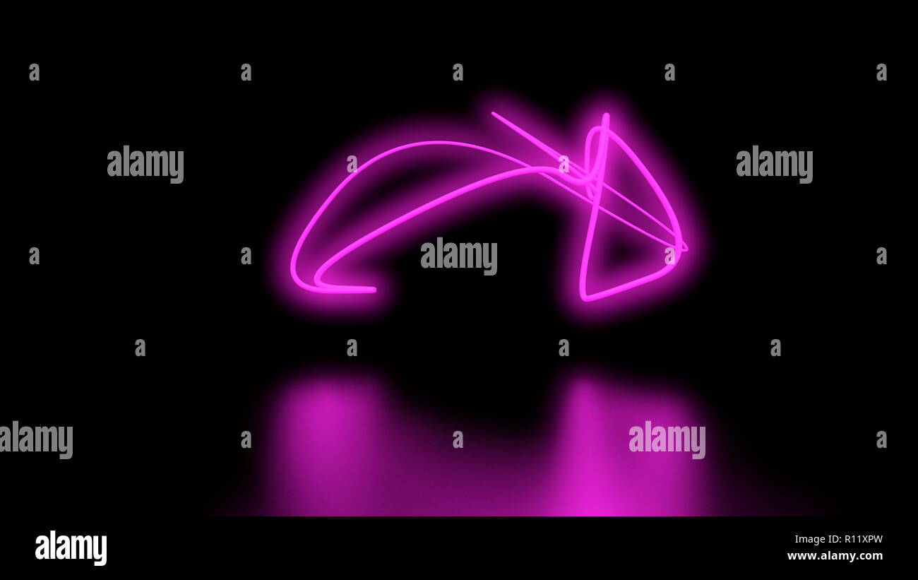 Futuristic Sci-Fi Abstract Purple Neon Light Shapes On Black Background ...