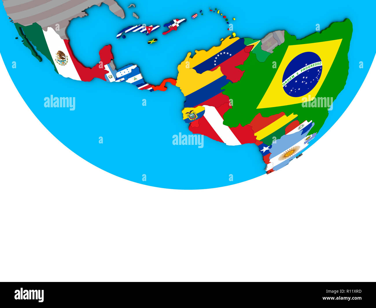 Map latin america flags countries hi-res stock photography and images ...