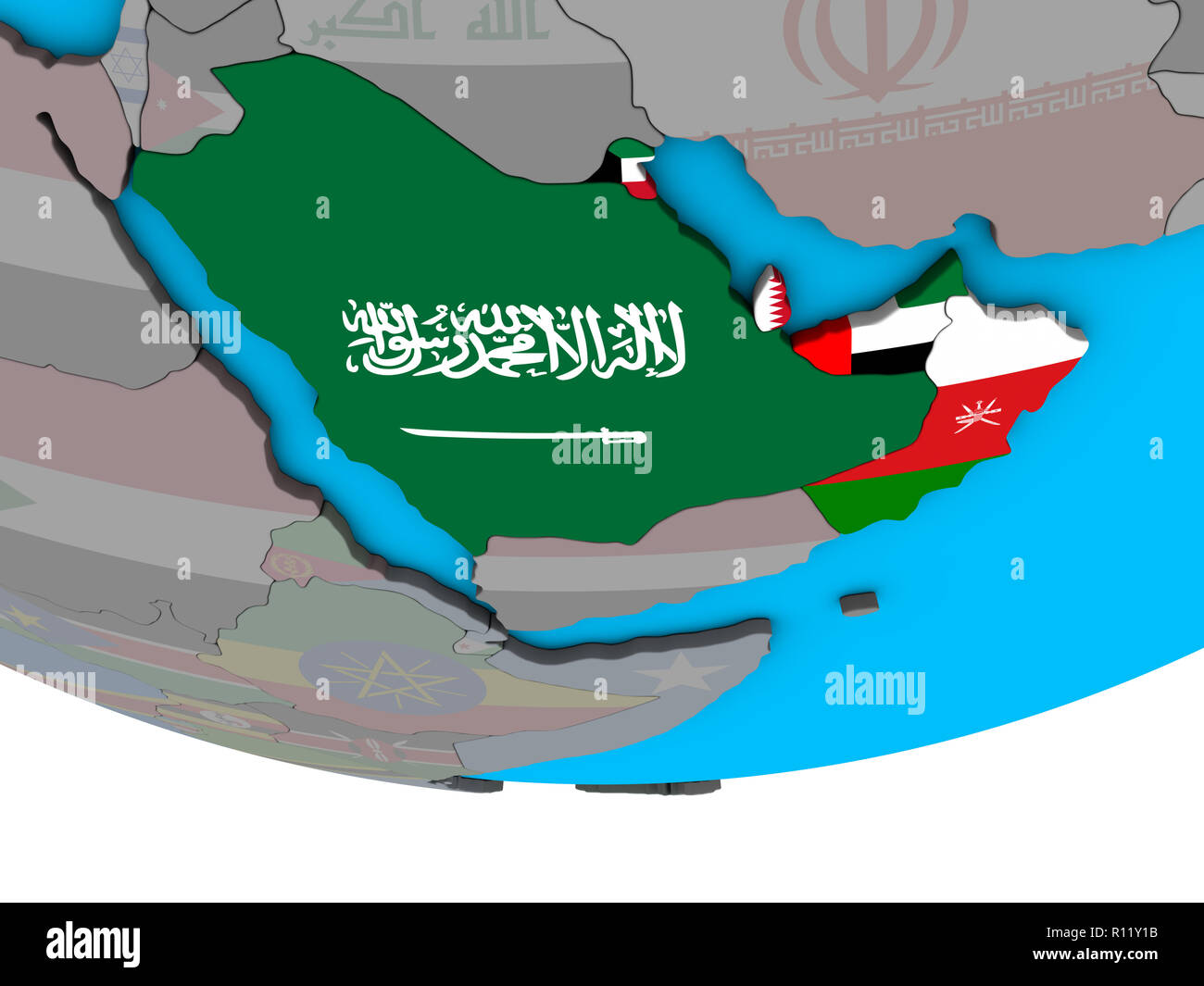 Map of gulf cooperation council hi-res stock photography and images - Alamy