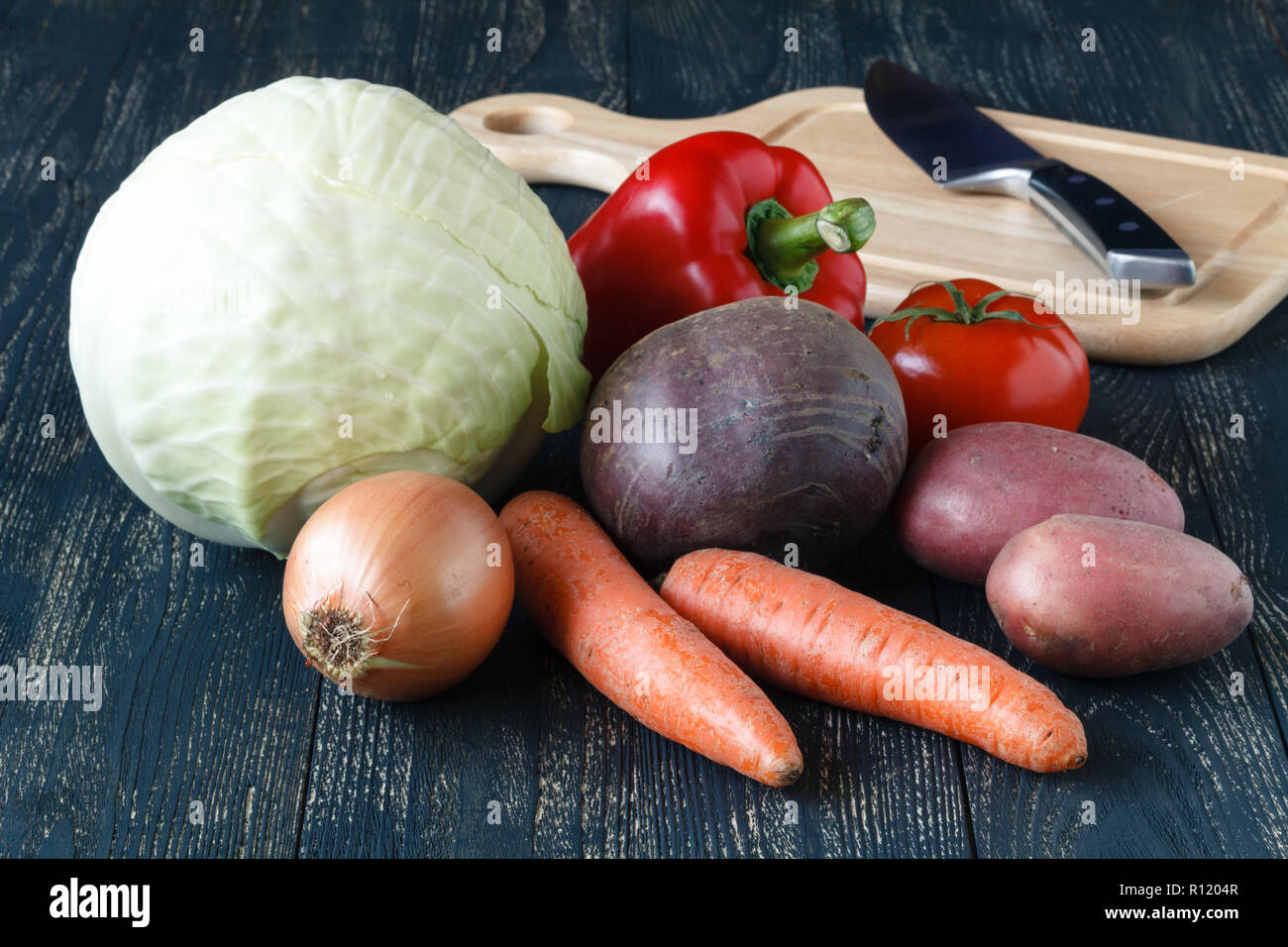 Ingredients for making soup Stock Photo - Alamy