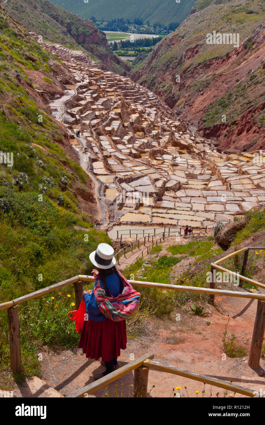 Salt ponds of Maras,Peru Stock Photo - Alamy