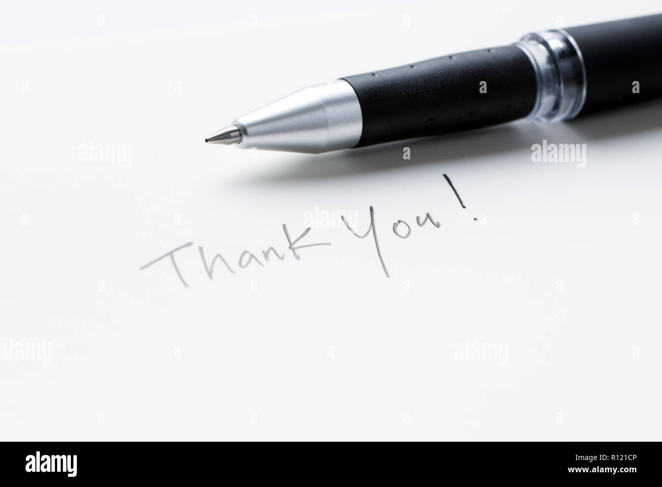 Hand writing thank you note Stock Photo - Alamy