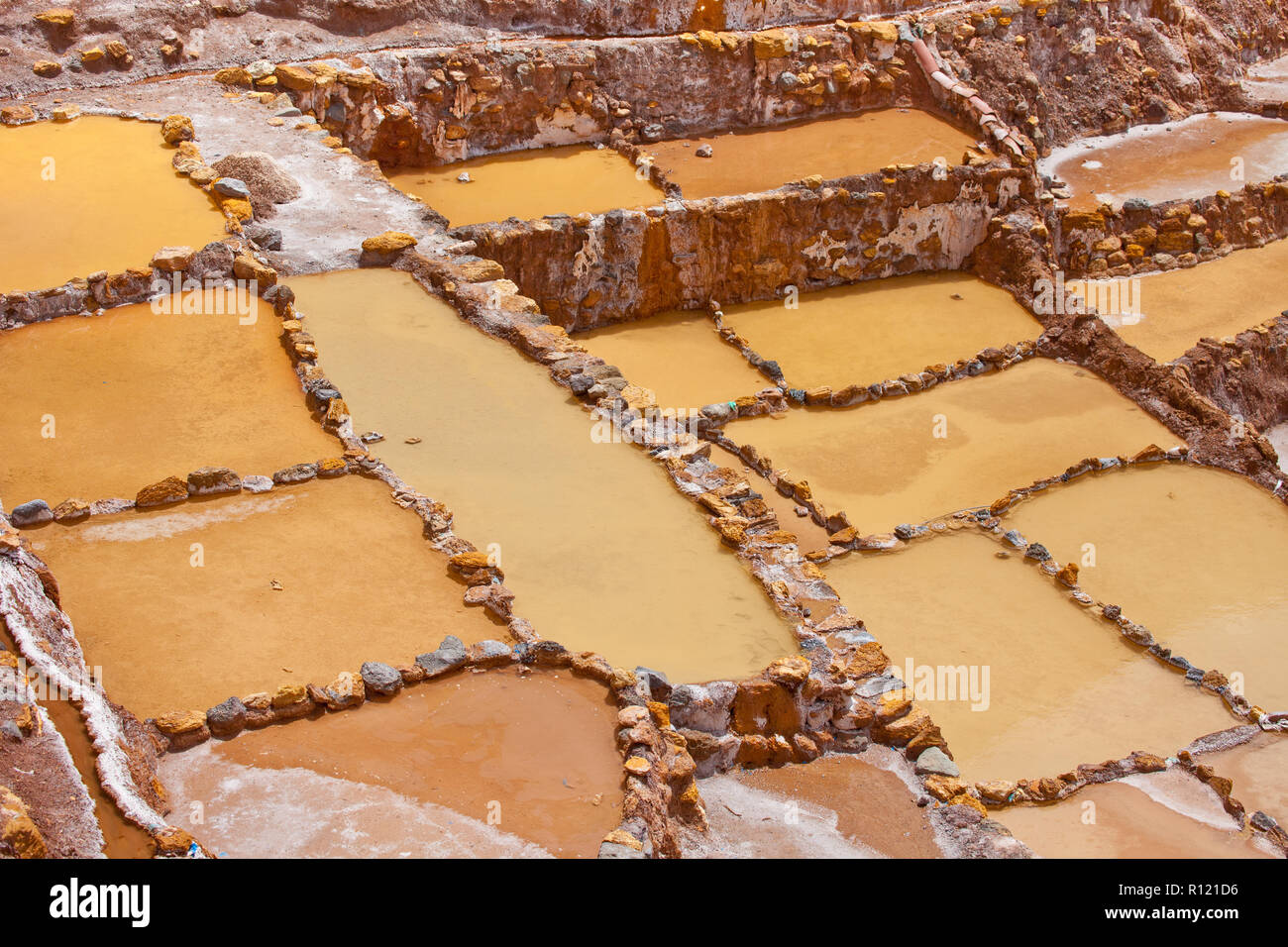 Salt ponds of Maras,Peru Stock Photo - Alamy