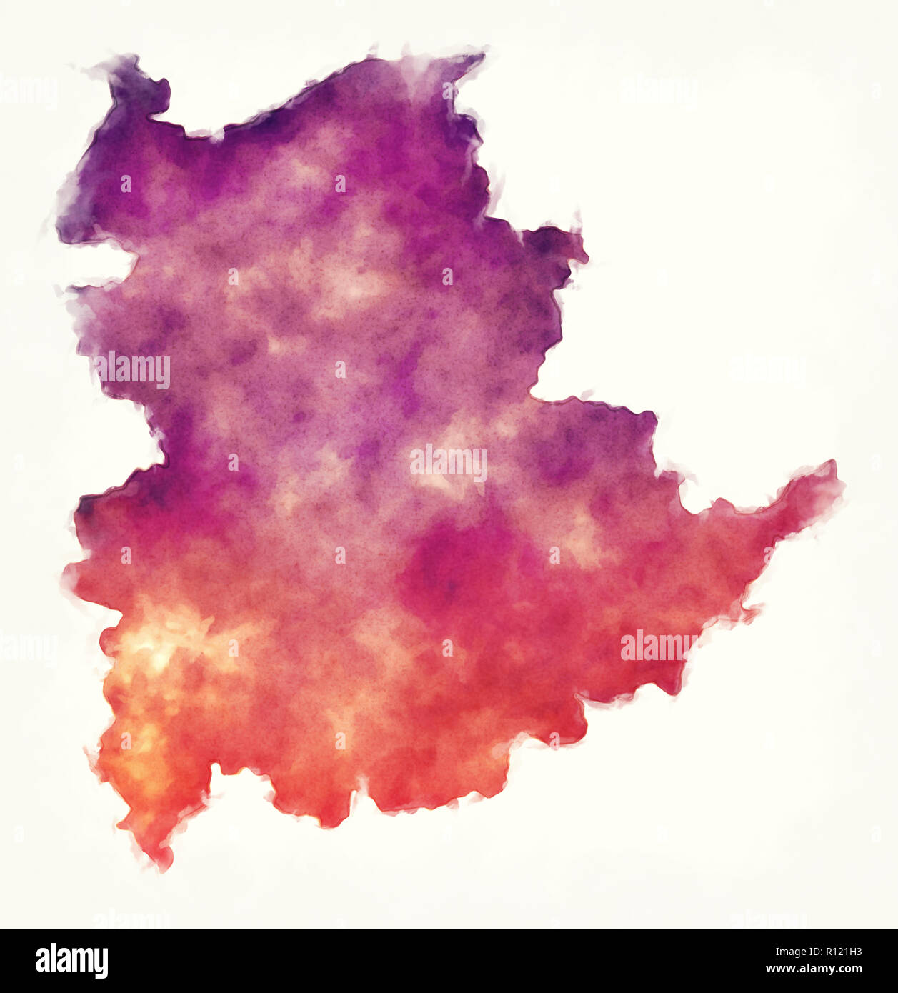 Shan state map of Myanmar in front of a white background Stock Photo ...