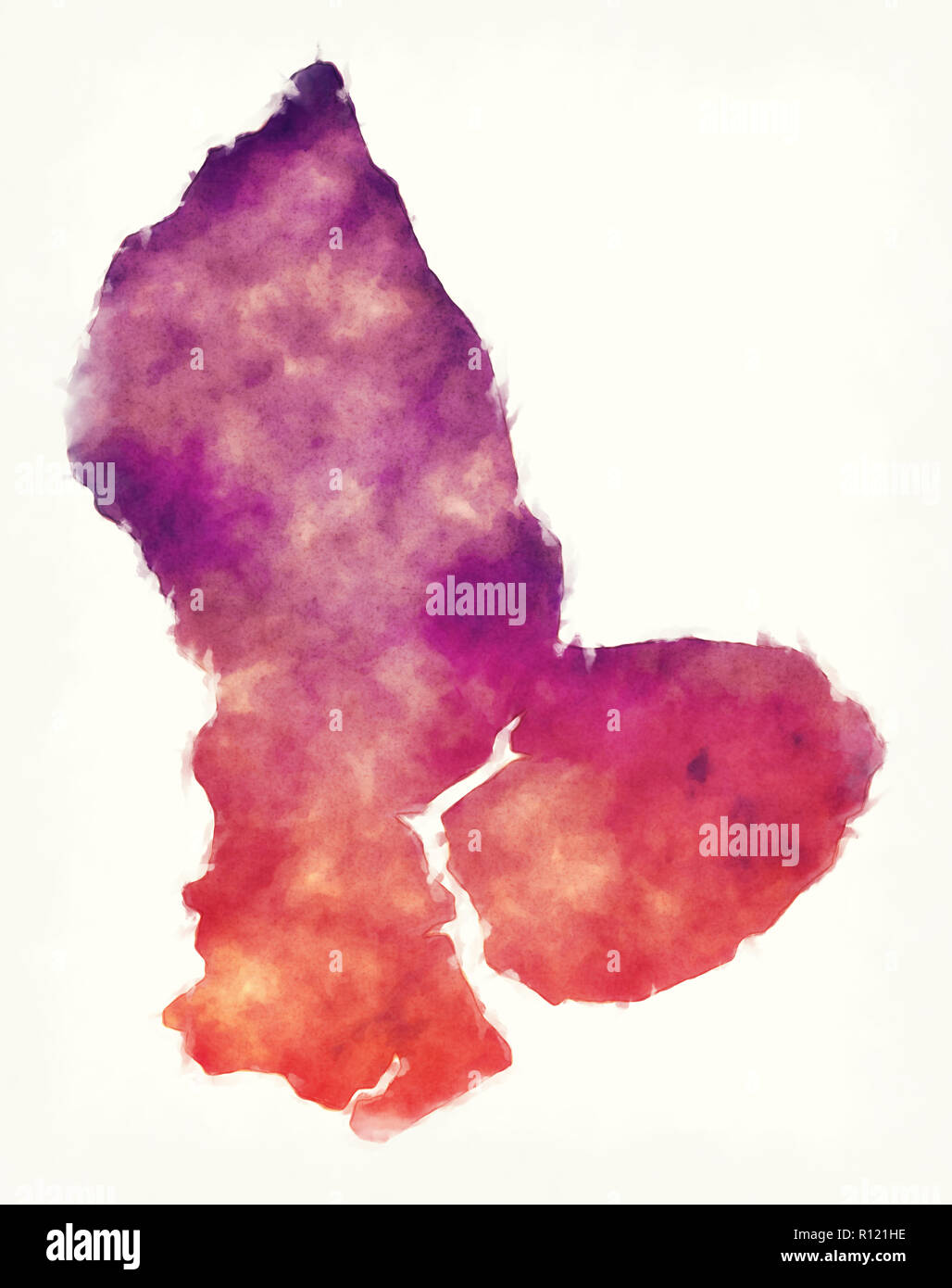 Yangon region map of Myanmar in front of a white background Stock Photo ...