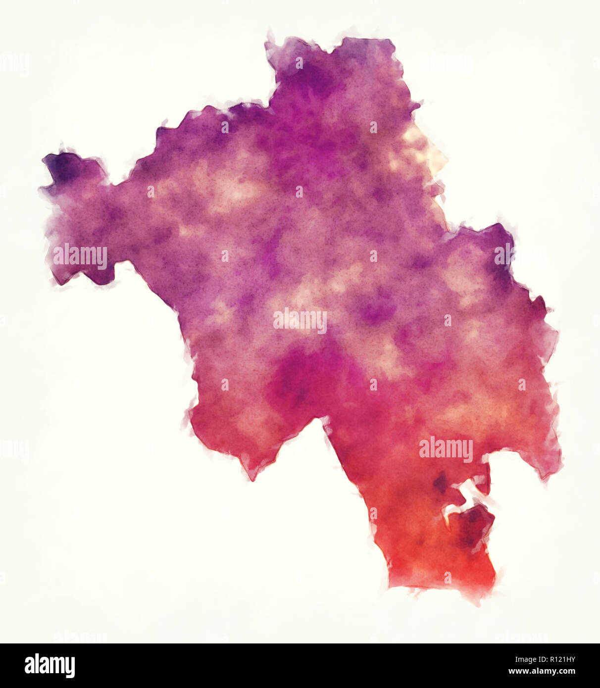 Bago region map of Myanmar in front of a white background Stock Photo ...