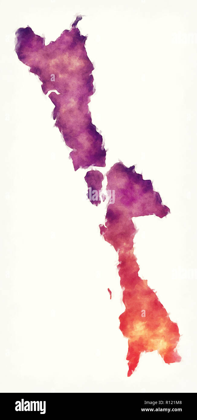 Mon state map of Myanmar in front of a white background Stock Photo - Alamy