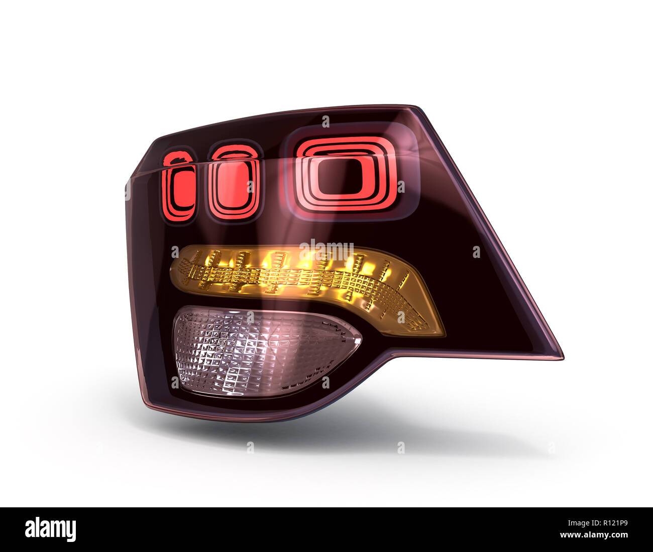 rear car lights isolated on white 3d render Stock Photo - Alamy