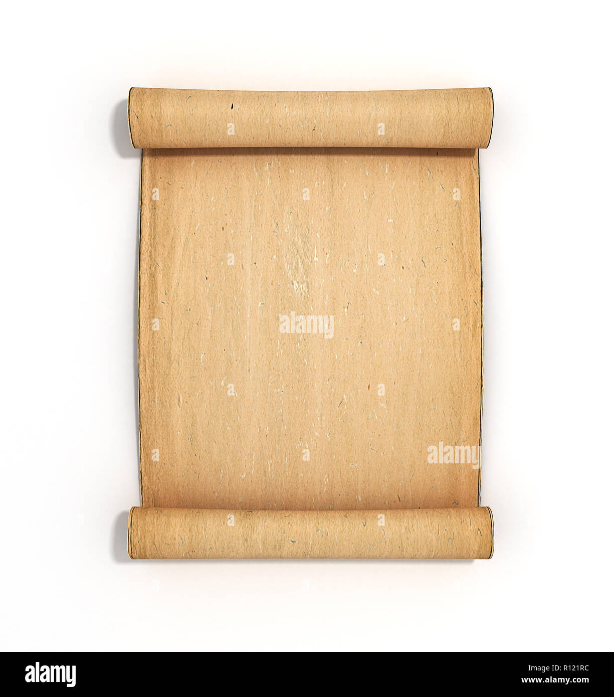 old papyrus scroll isolated on white background 3d illustration Stock ...