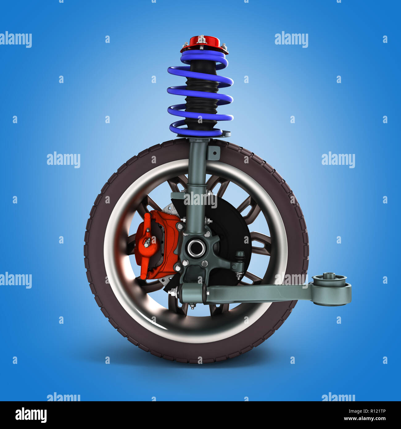 car suspension separately from the car 3d illustration Stock Photo - Alamy