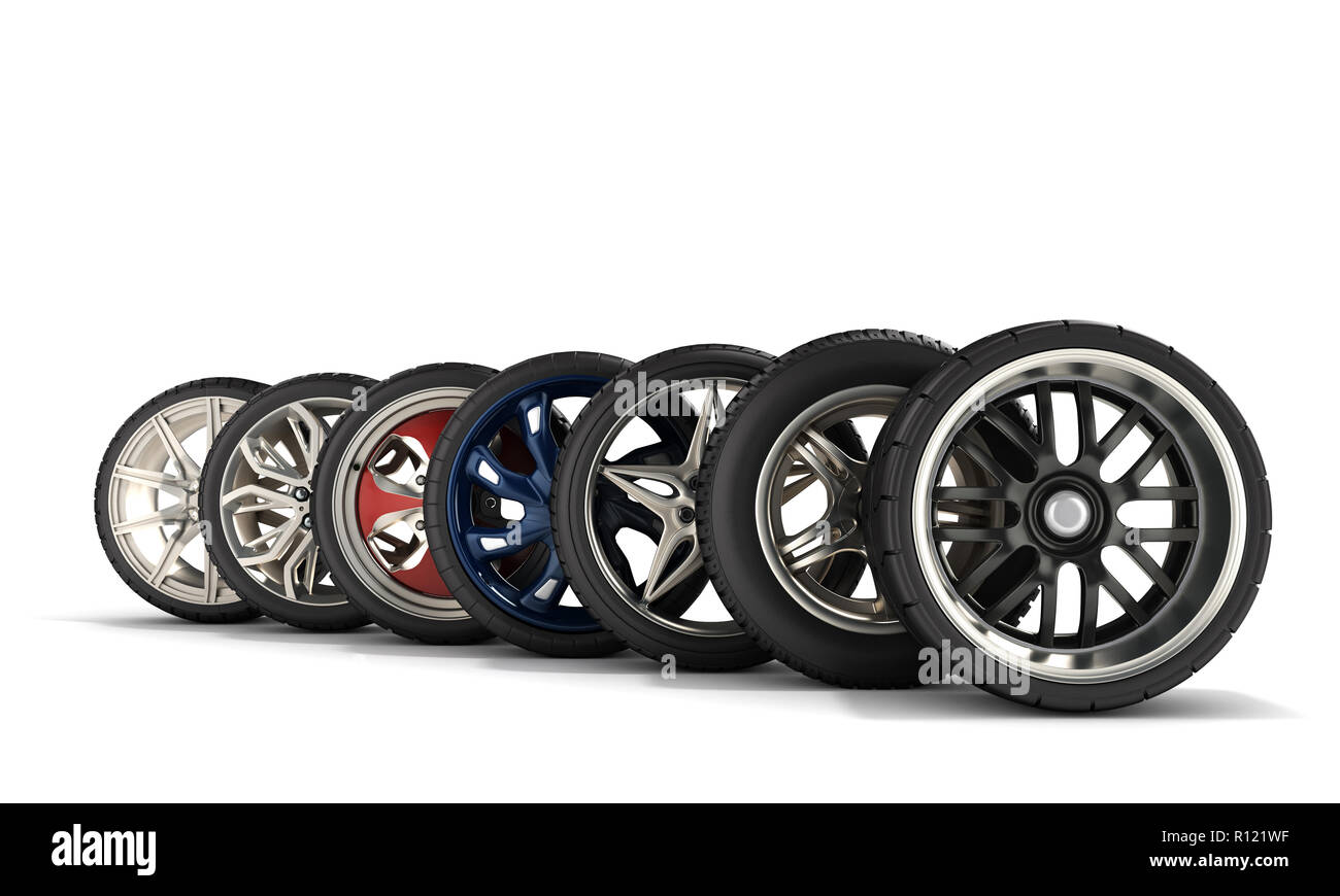 Change a wheel illustration Cut Out Stock Images & Pictures - Alamy