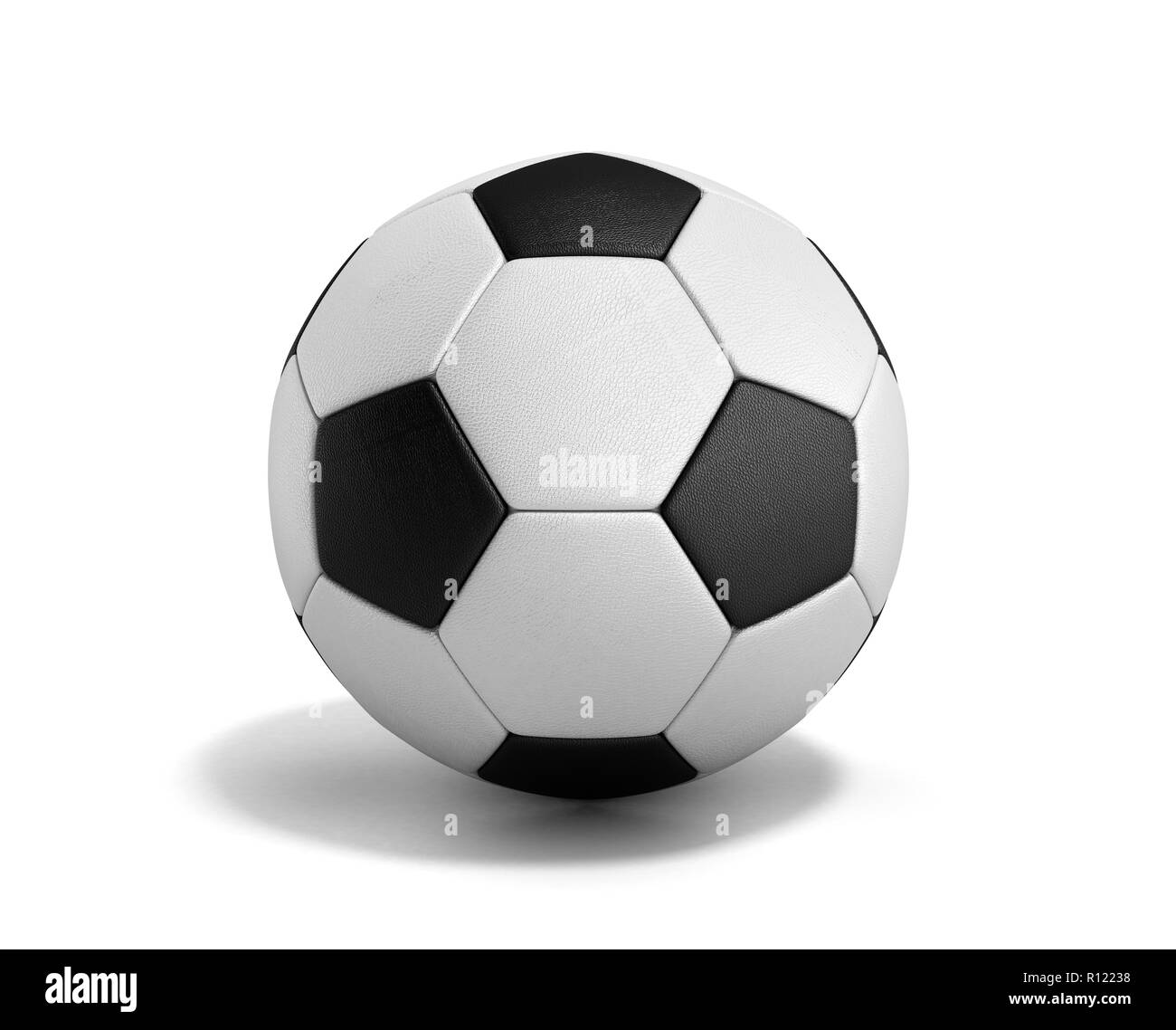 soccer ball with shadow 3d render isolated on white Stock Photo - Alamy