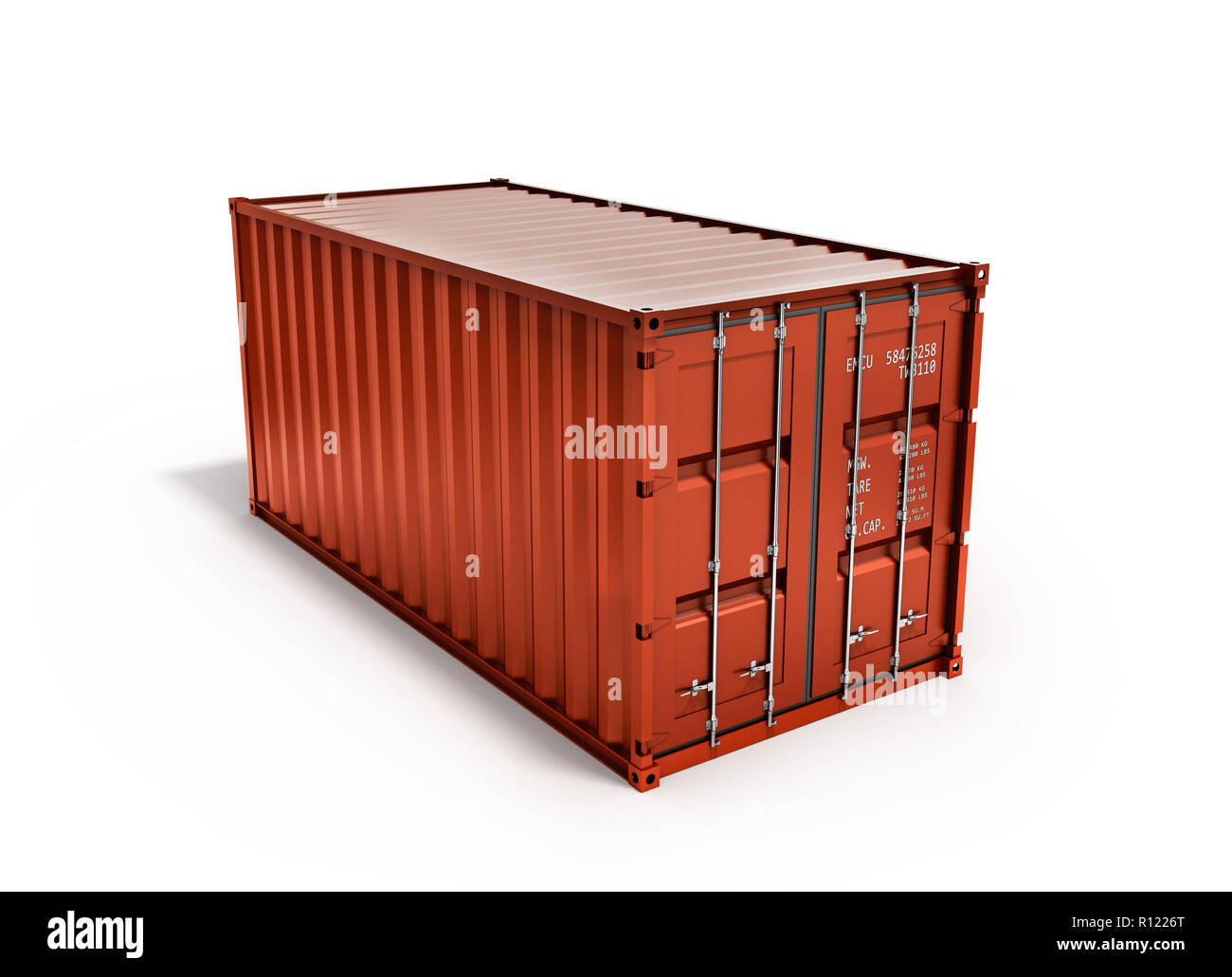 3d rendering of a red shipping container Stock Photo - Alamy