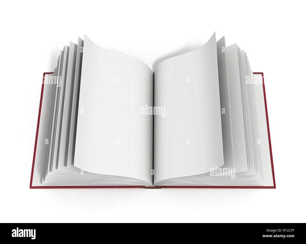 open book 3d render on white background Stock Photo - Alamy