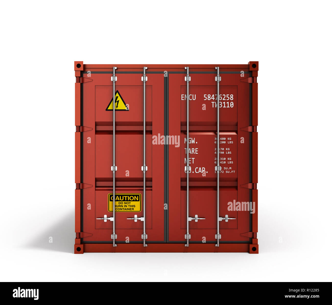 3d rendering of a red shipping container Stock Photo - Alamy