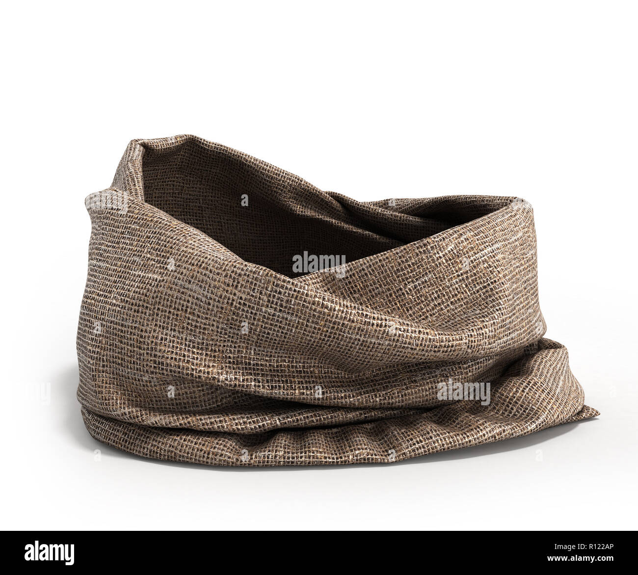 empty open cloth bag 3d illustration isolated on white Stock Photo - Alamy