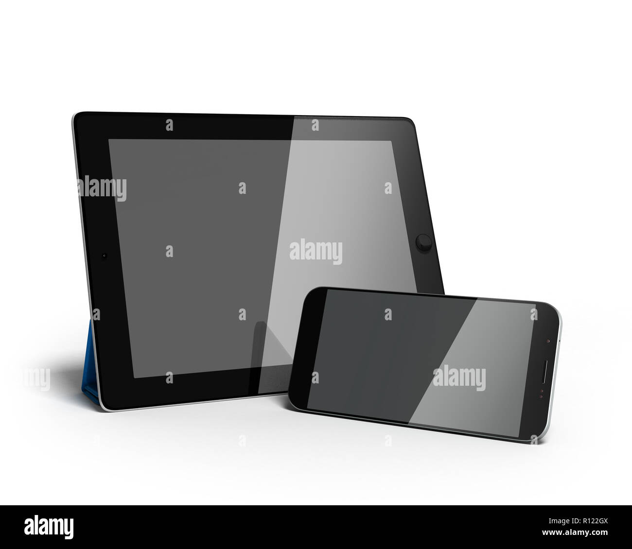 digital tablet and smartphone 3d render isolated on white Stock Photo ...