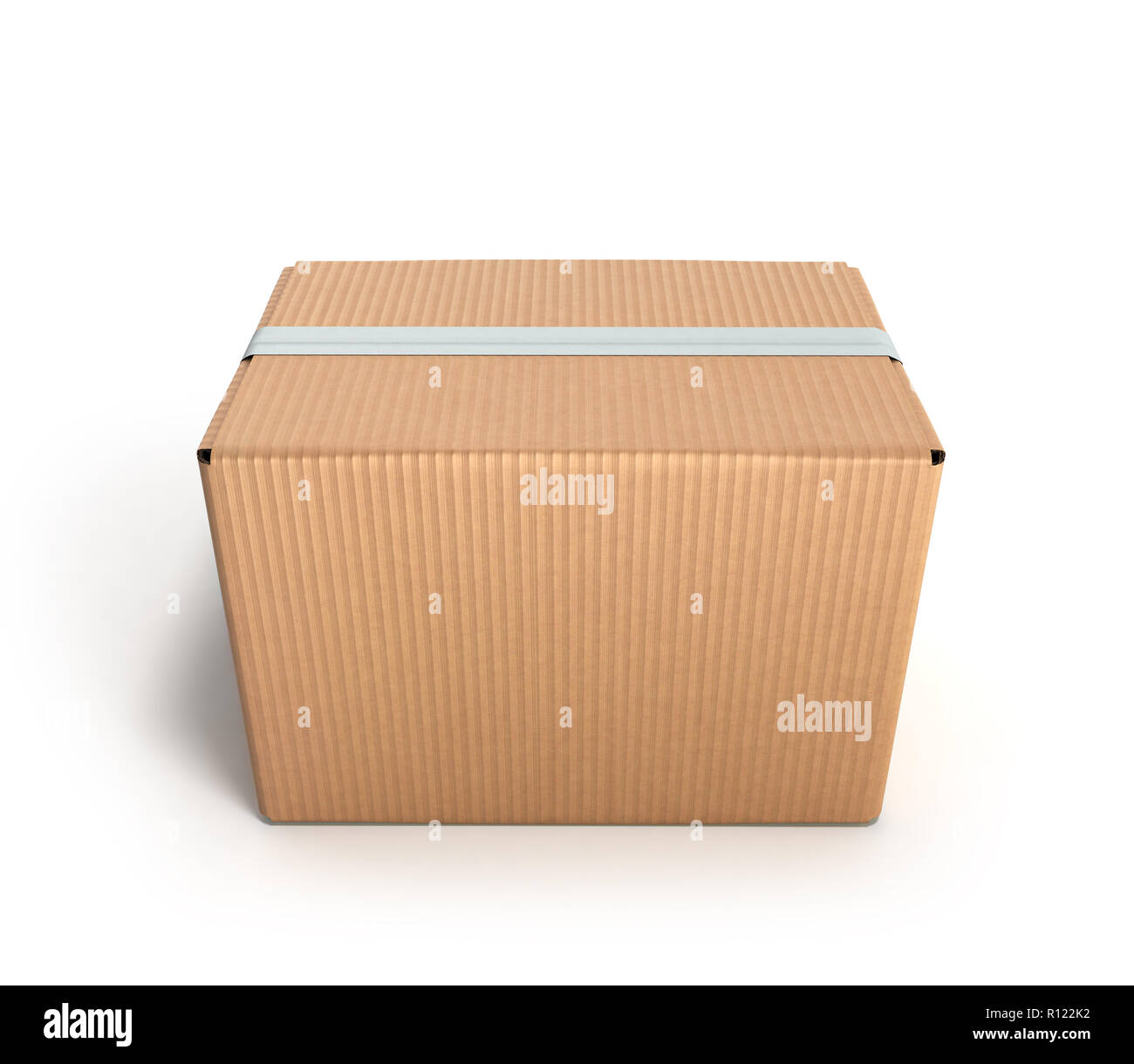 clear cardboard box 3d render on white background Stock Photo - Alamy