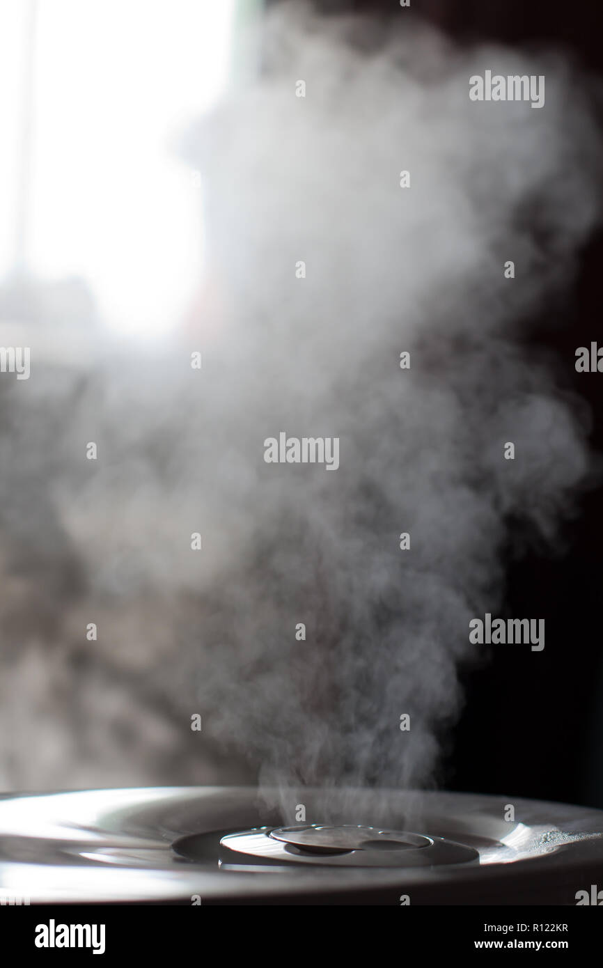 Humidifier spreading steam into the living room Stock Photo - Alamy