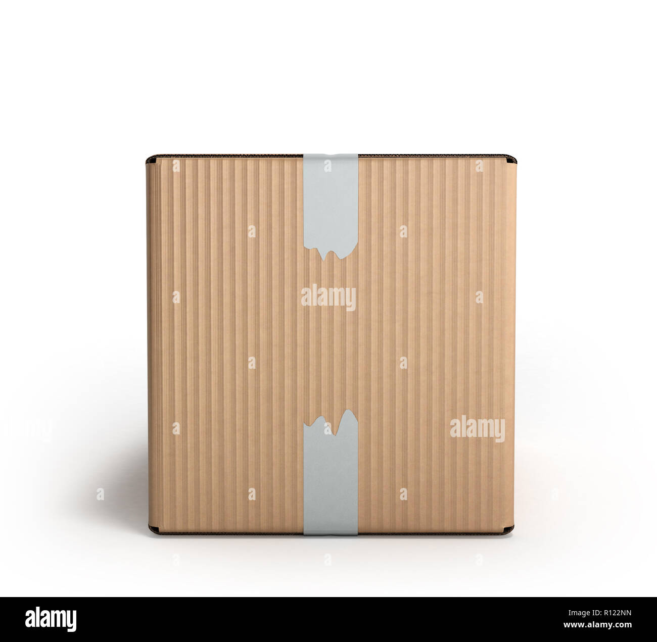 clear cardboard box 3d render on white background Stock Photo - Alamy