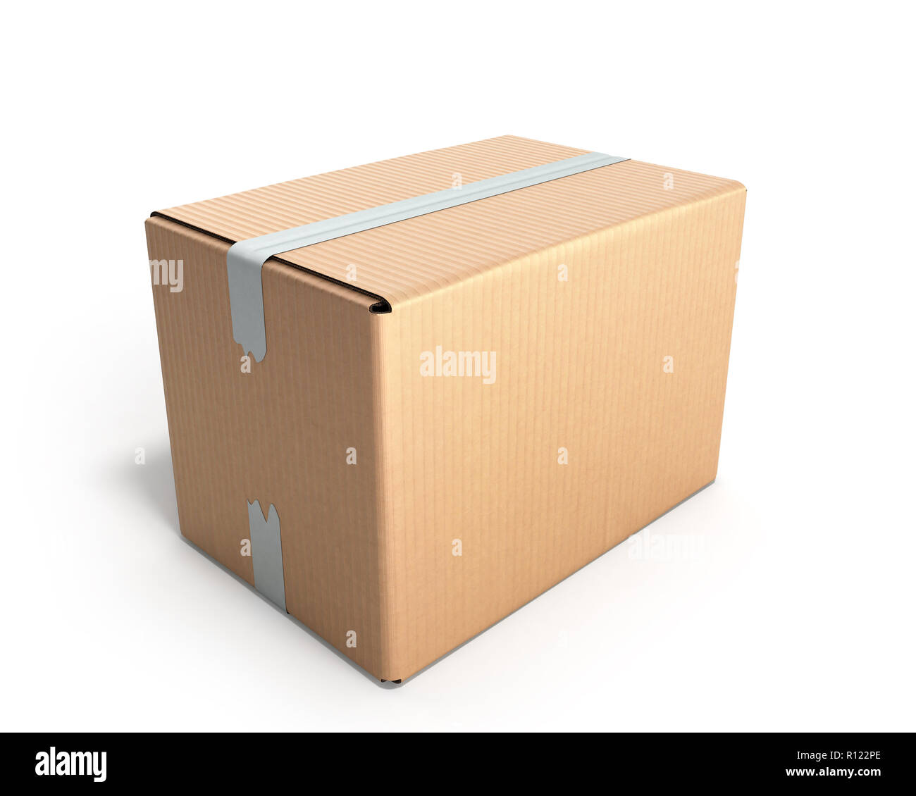 clear cardboard box 3d render on white Stock Photo - Alamy