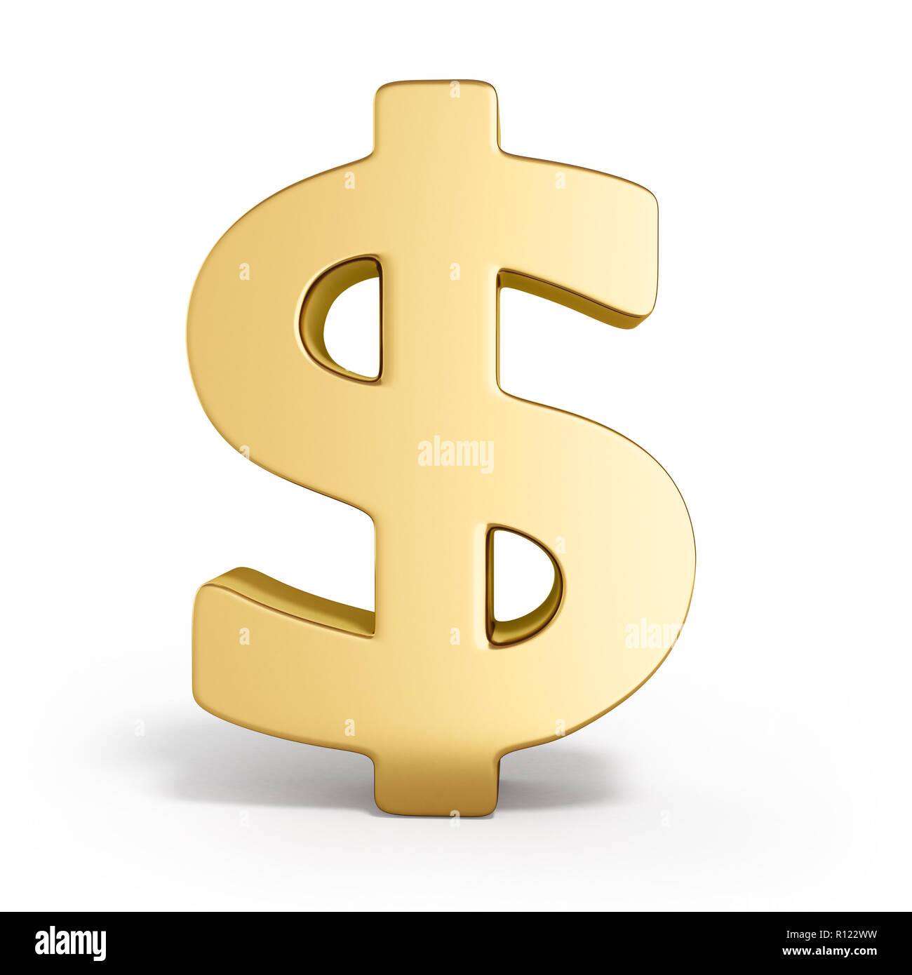 Golden dollar sign 3d render on white Stock Photo - Alamy