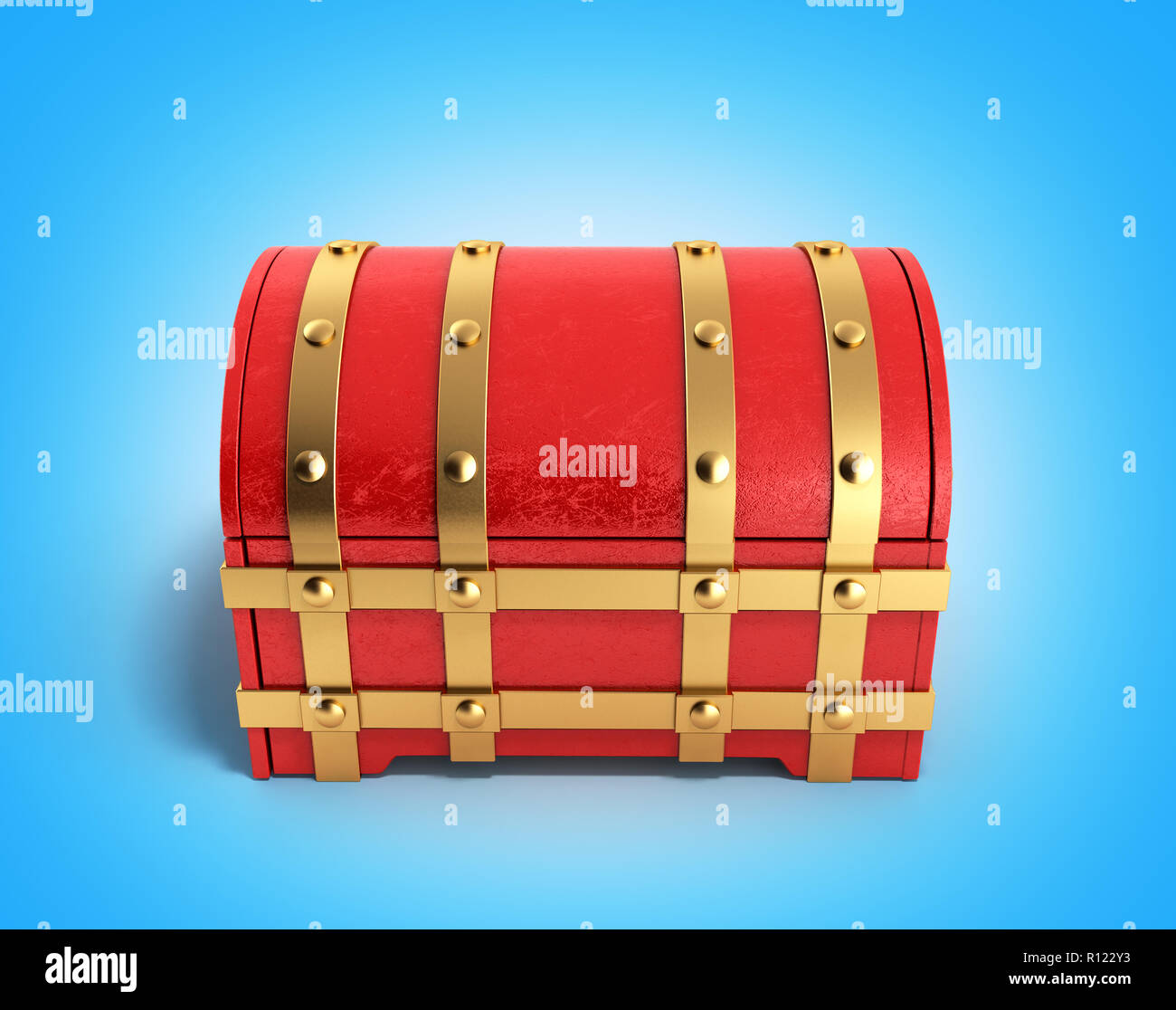 red chest empty 3d render on gradient background Stock Photo - Alamy