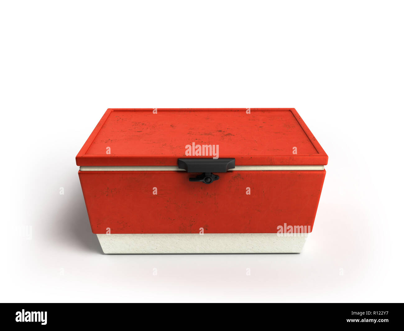 beach refrigerator Cooler red 3d render on a white background Stock ...