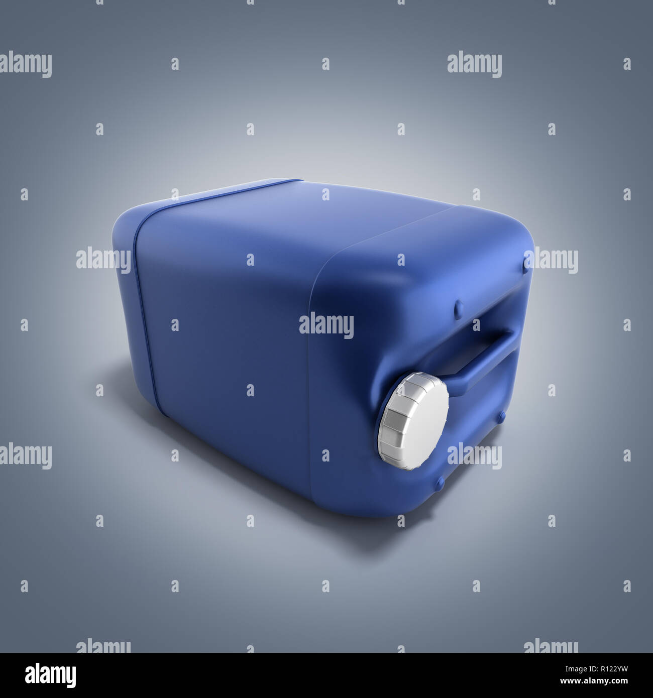 Blue plastic jerrycan 3d illustration on gradient background Stock ...