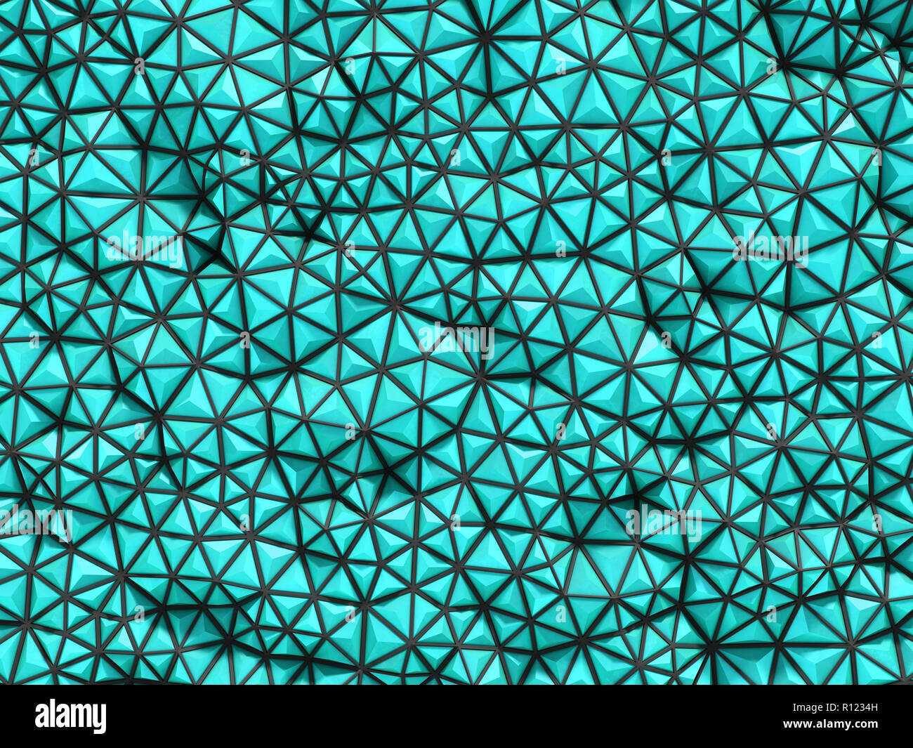 Abstract 3d rendering of turquoise surface Background with futuristic ...