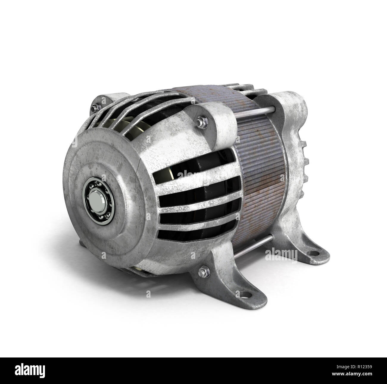 Electric motor 3d render isolated on the white background Stock Photo ...