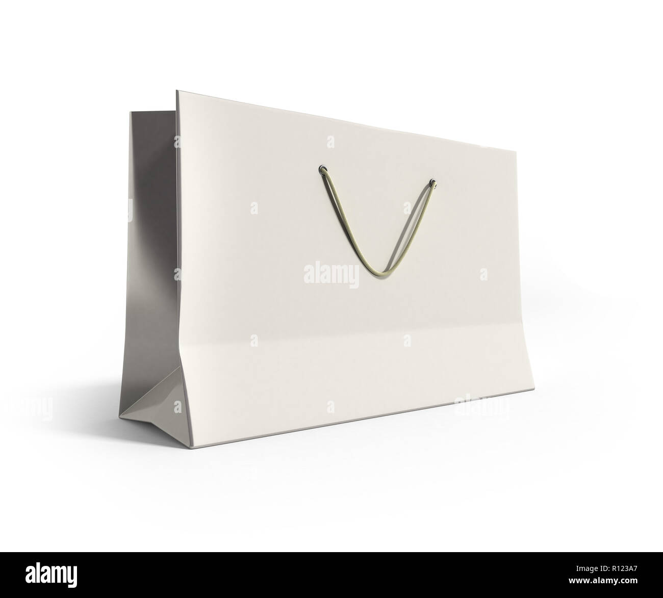 white paper bag 3d render on white background Stock Photo - Alamy