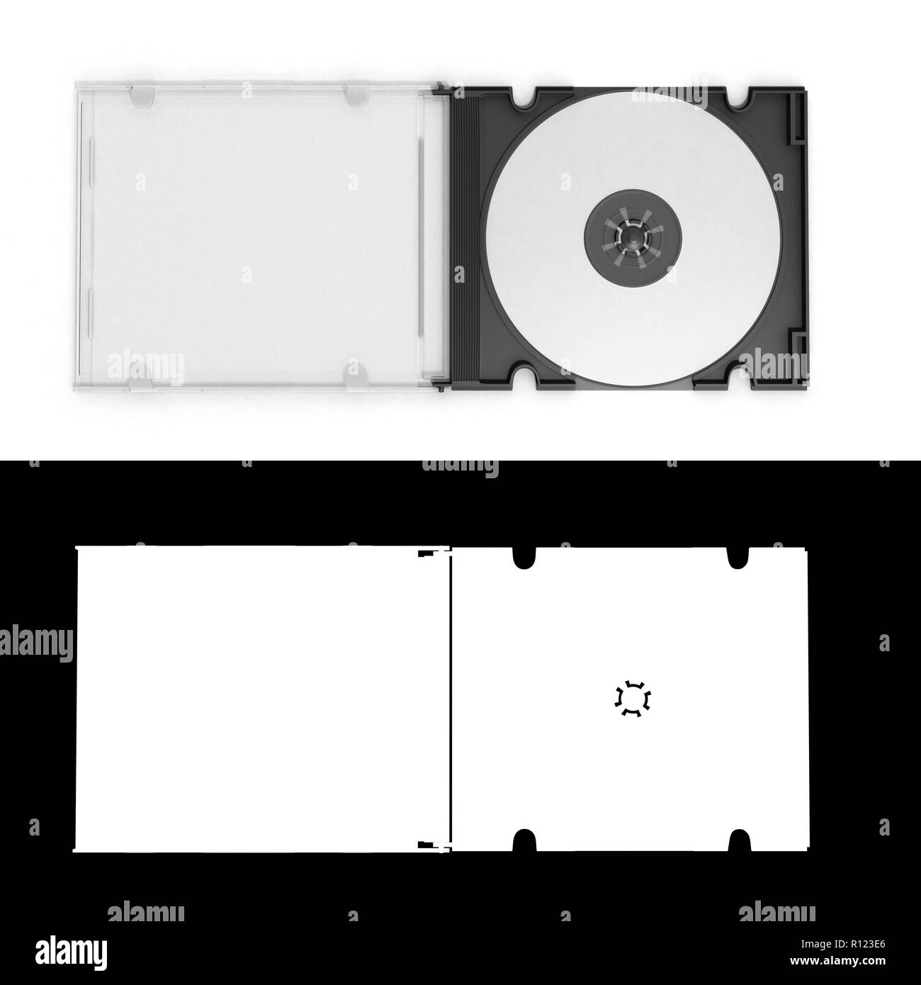 3D CD cover open on white background with alpha Stock Photo - Alamy
