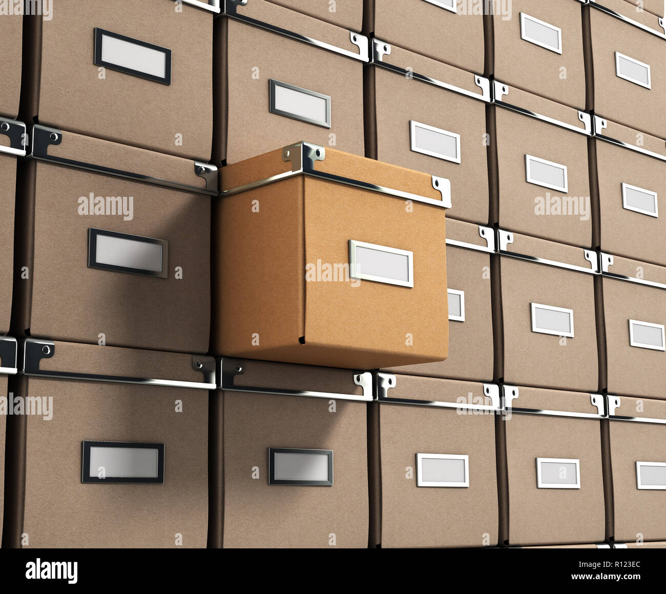 Office paper box for documents as background 3d illustration Stock ...