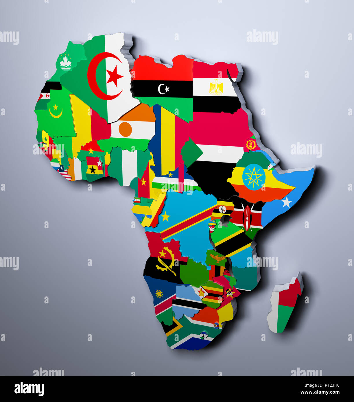 Flags Of Africa Map Poster Detailed African Flags And Map PIXERS.UK