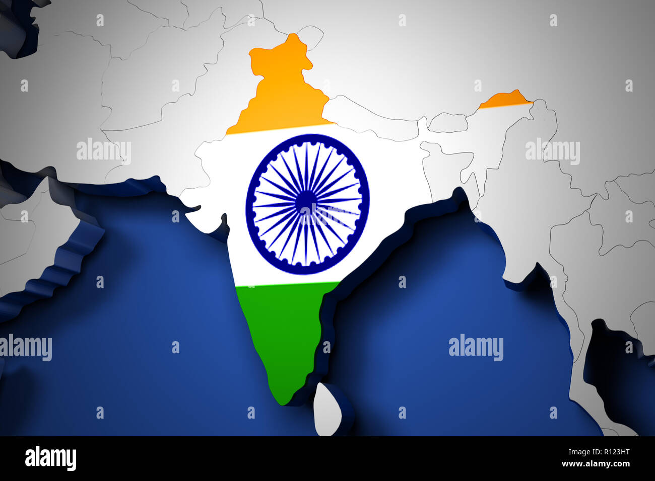 India map flag 3d render hi-res stock photography and images - Alamy