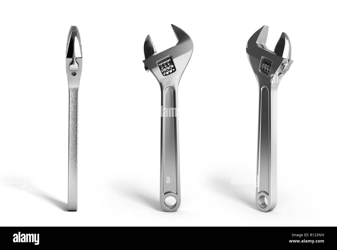 Adjustable wrench 3d render isolated on white background Stock Photo ...