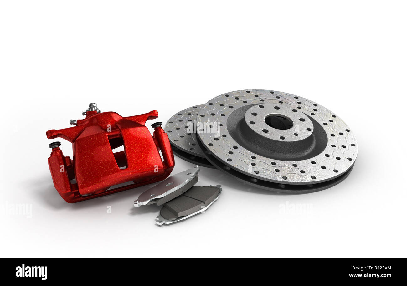 car disc brake isolated on white background 3d illustration Stock Photo ...