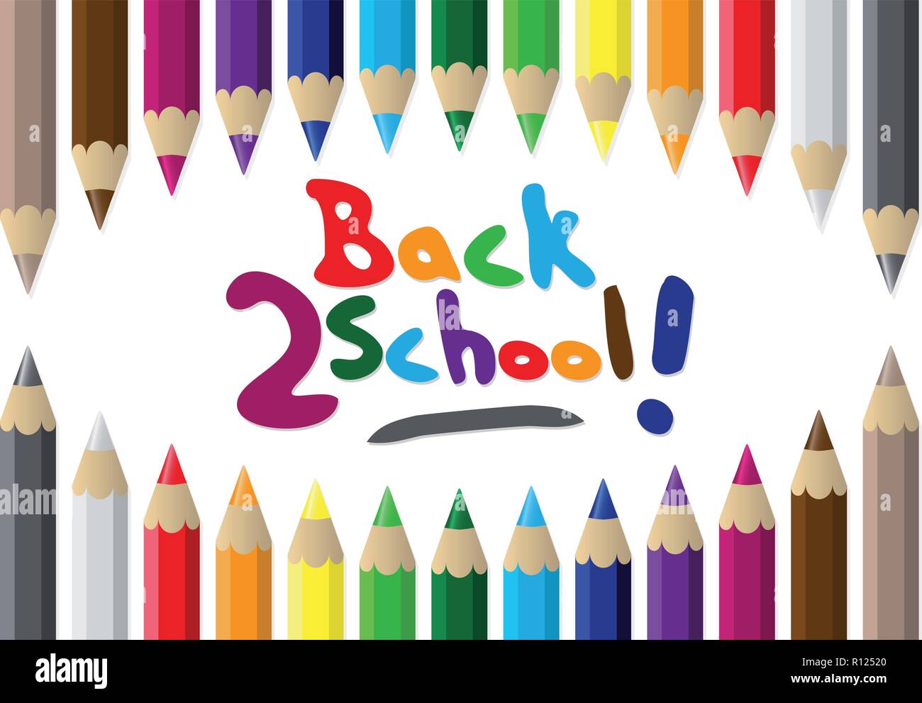 Black color pencil back Stock Vector Images - Alamy