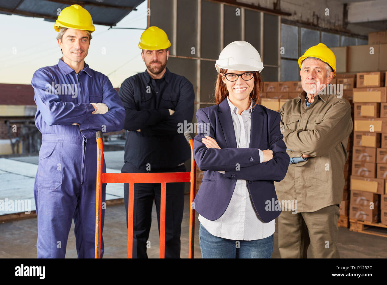 Successful logistics team in the warehouse in the online trade Stock ...