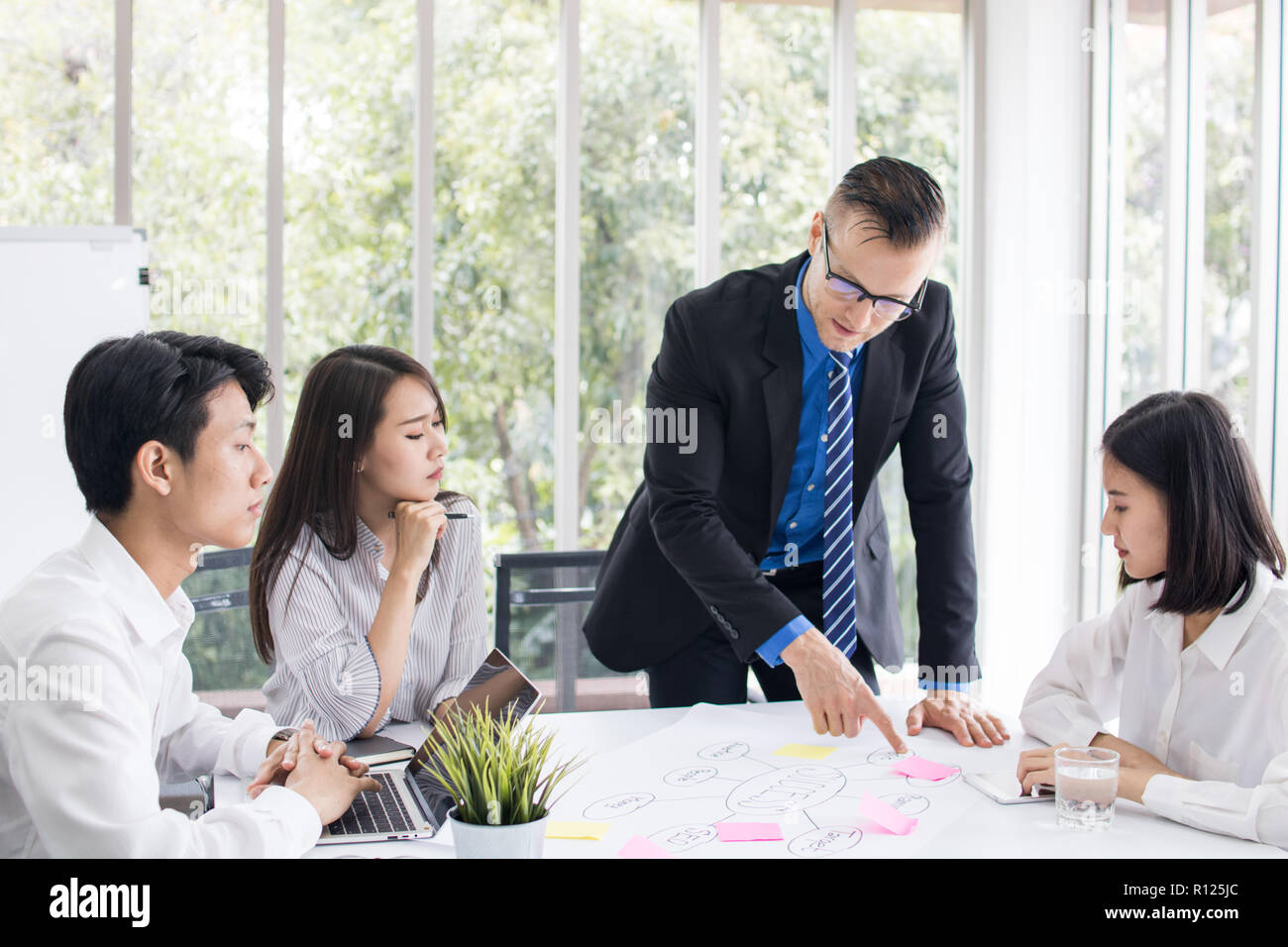creative planning team, business people brainstorming and discussion ...