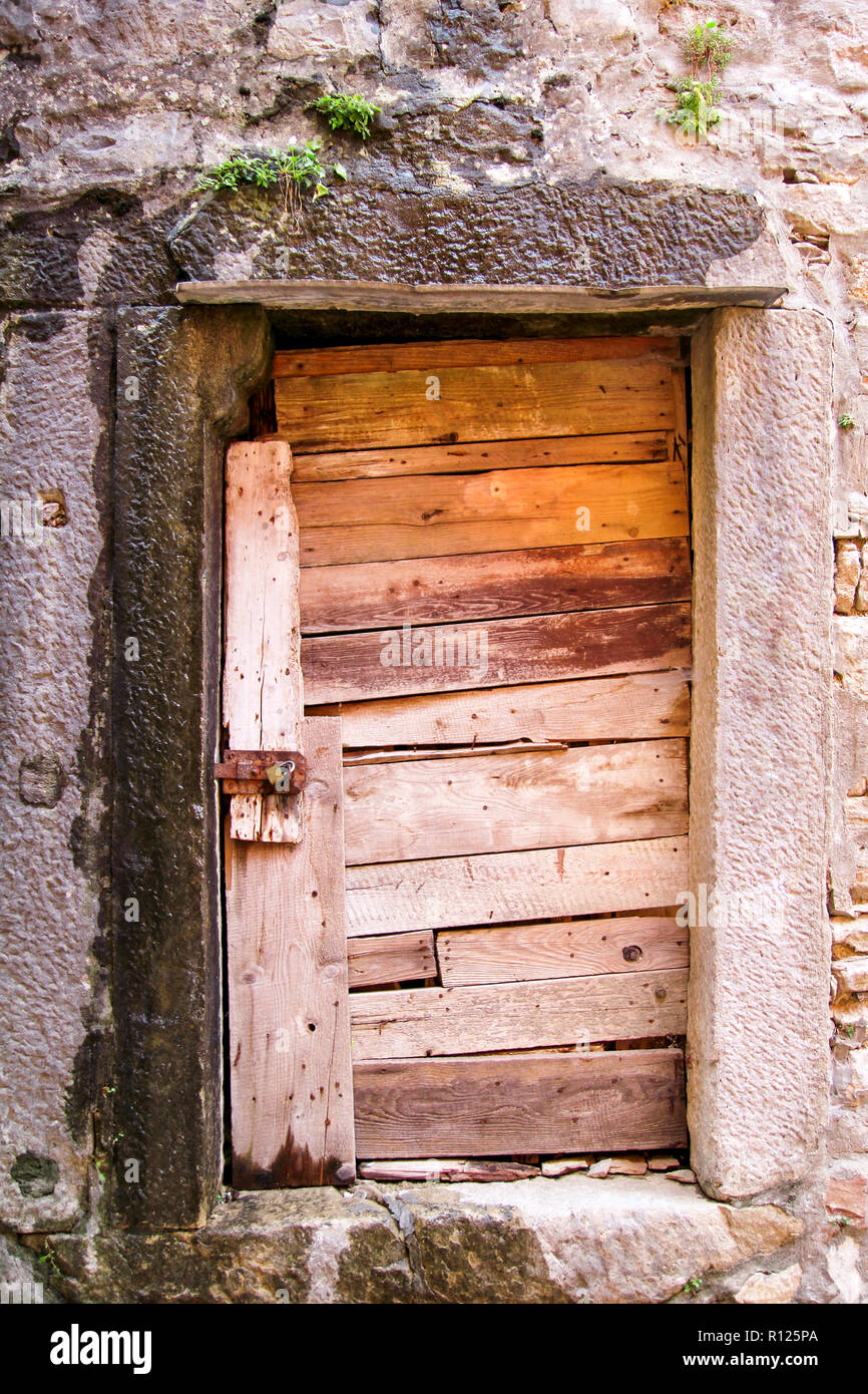 Very old rustic wood door / A wooden door in a rural third world ...