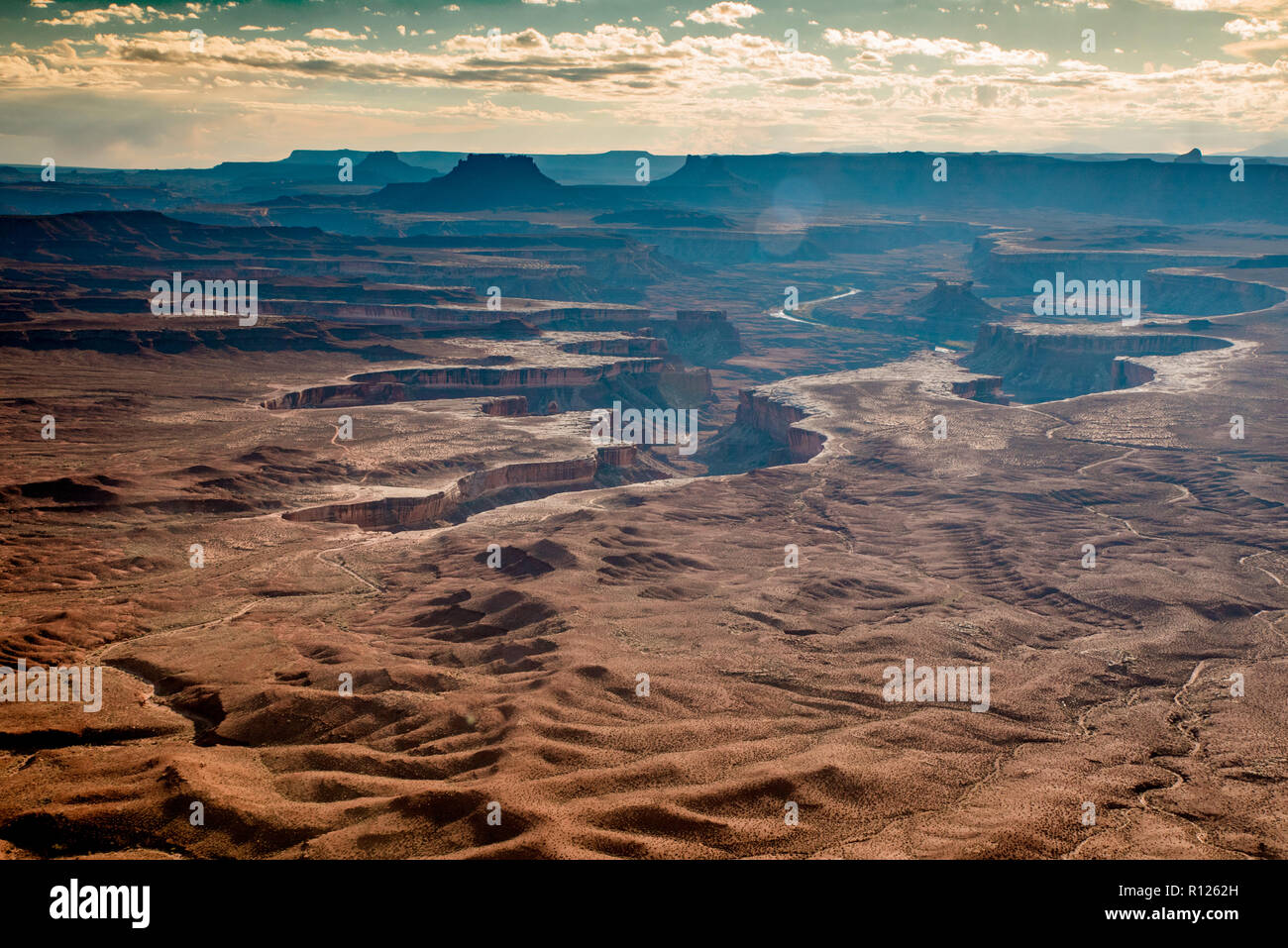 Green River Overlook at Sunset and Boulders Utah Stock Photo - Alamy