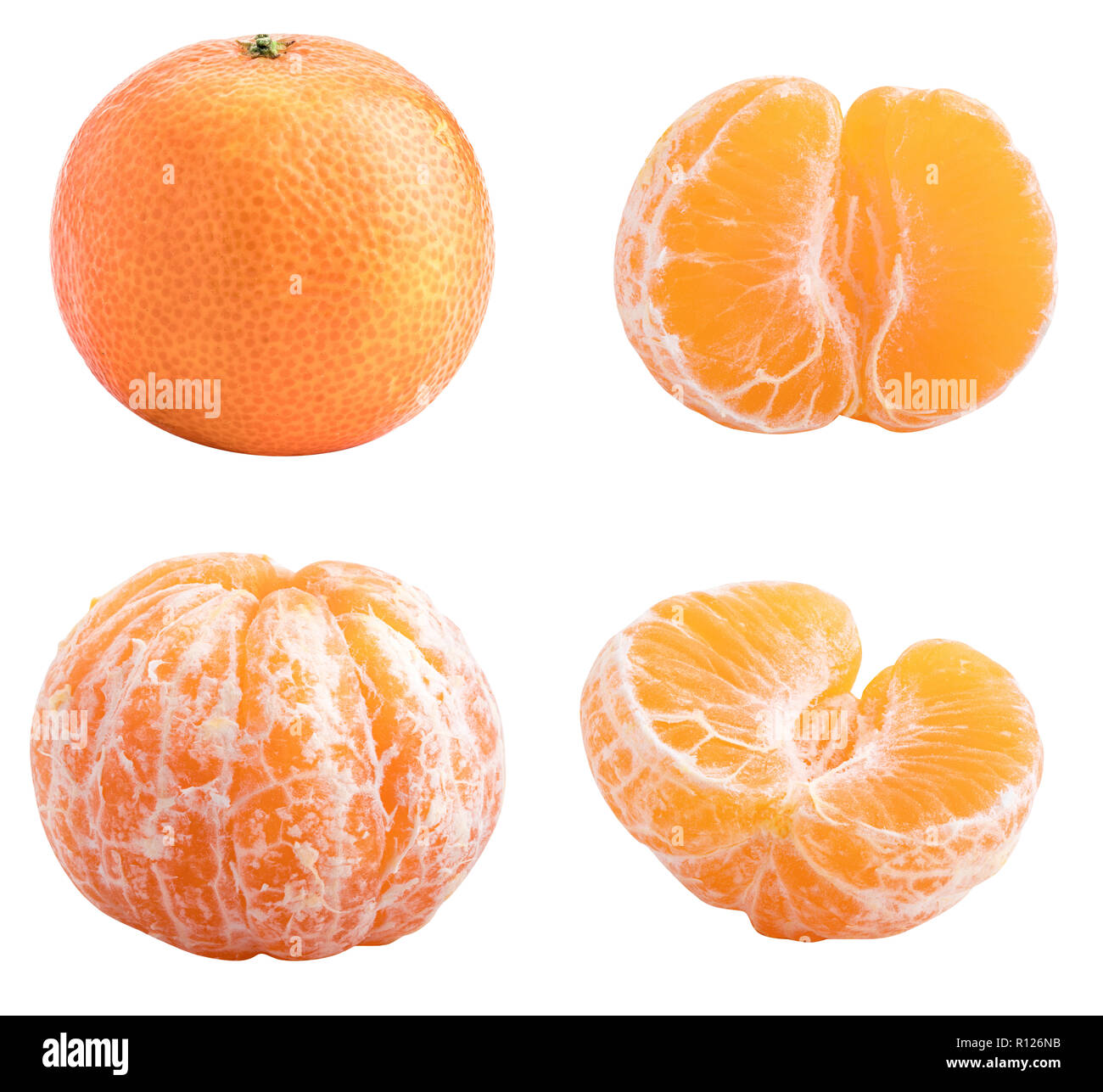 Collection of mandarin (tangerine) isolated with shadow on white ...