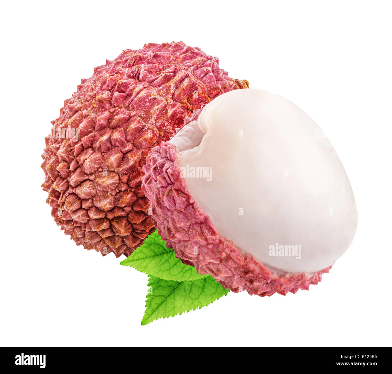 Fresh sweet lychee isolated on white background with clipping path ...